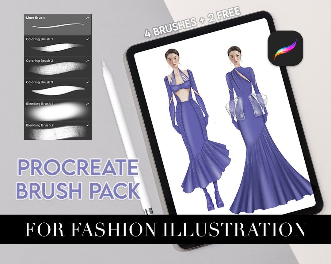 Procreate Fashion Sketch/illustration Coloring Brush Pack by - Etsy