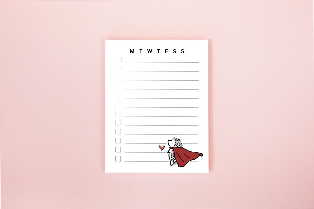 Super Hedgehog Notepad (white) | Notepad Cute, Note Pads, to Do List ...