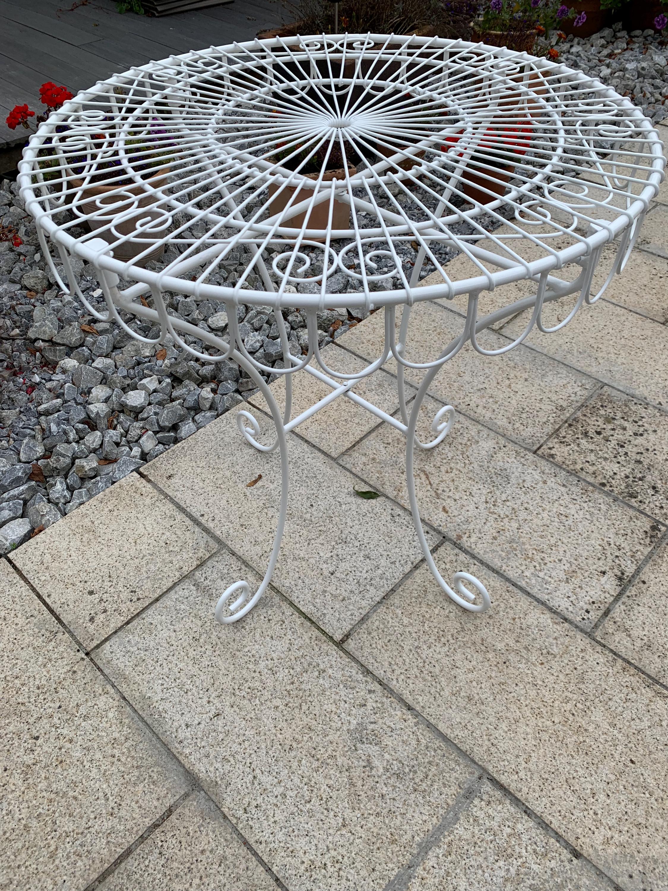 Antique Wire Work Circular Garden Table - Etsy UK