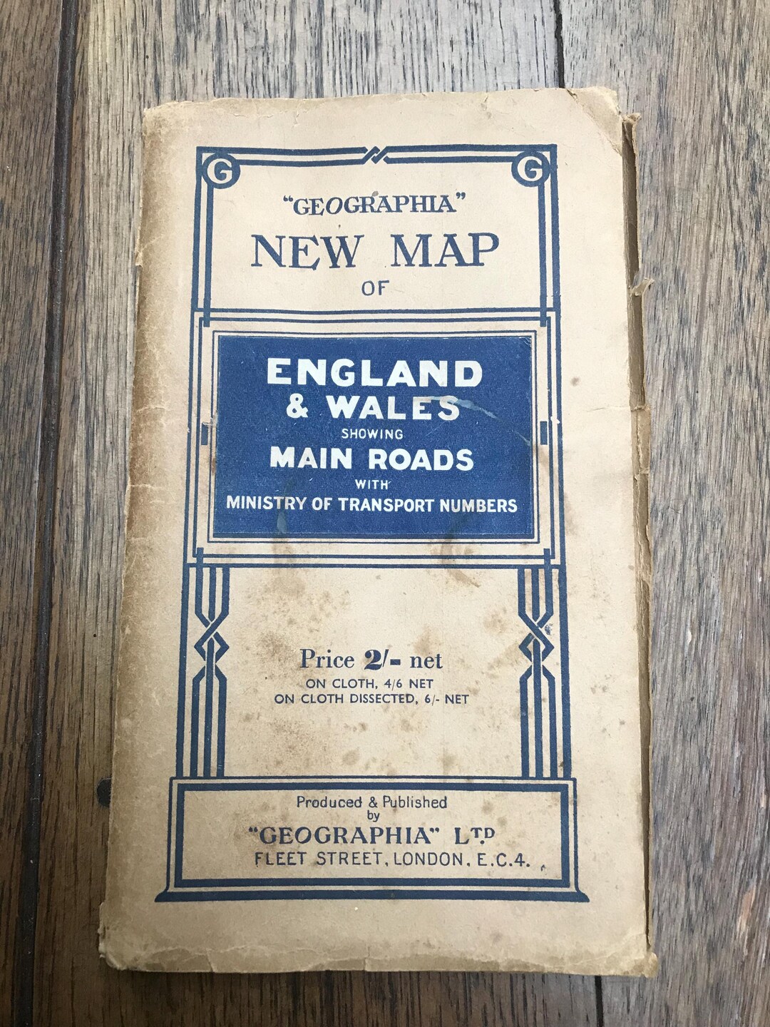 Geographia New Map of England and Wales Main Roads With Ministry of ...