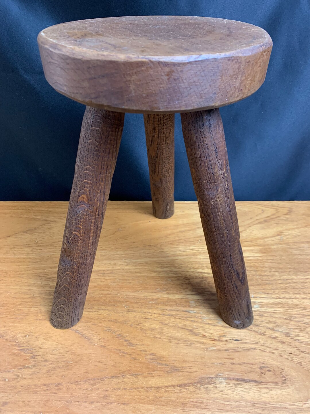 Vintage Three Legged Milking Stool With Round Seat - Etsy UK