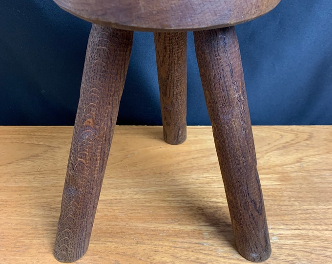 Vintage Three Legged Milking Stool With Round Seat - Etsy UK
