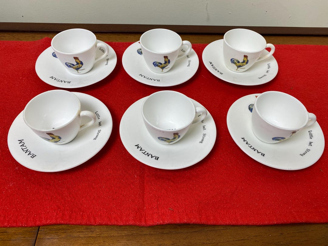 Set of Six Bantam Pottery Coffee Cups and Saucers by Crown ...