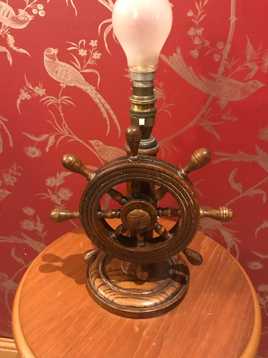 Vintage Oak Ships Steering Wheel Table Lamp From 1970’s - Etsy