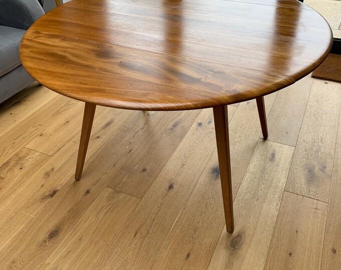 Ercol Model 384 Drop Leaf Circular Dining Table - Etsy