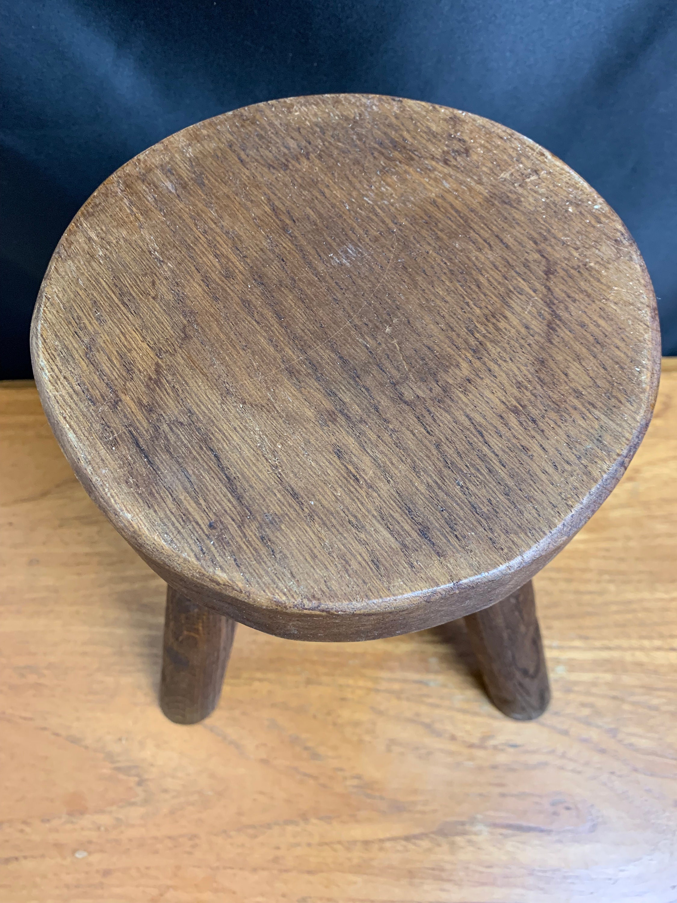 Vintage Three Legged Milking Stool With Round Seat - Etsy UK