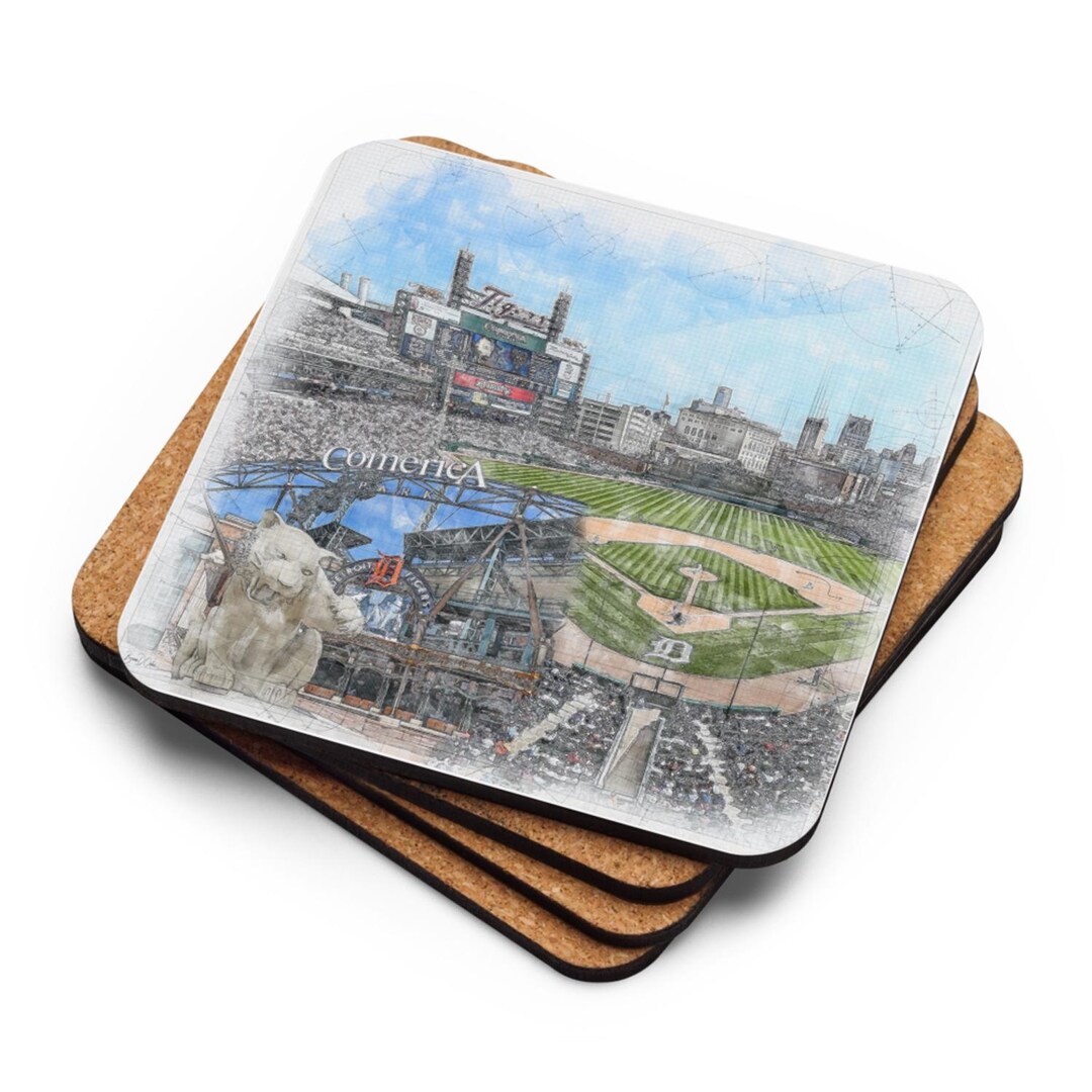 Comerica Park Coasters: Detroit Tigers Baseball Fan Gift (4-pack) - Etsy
