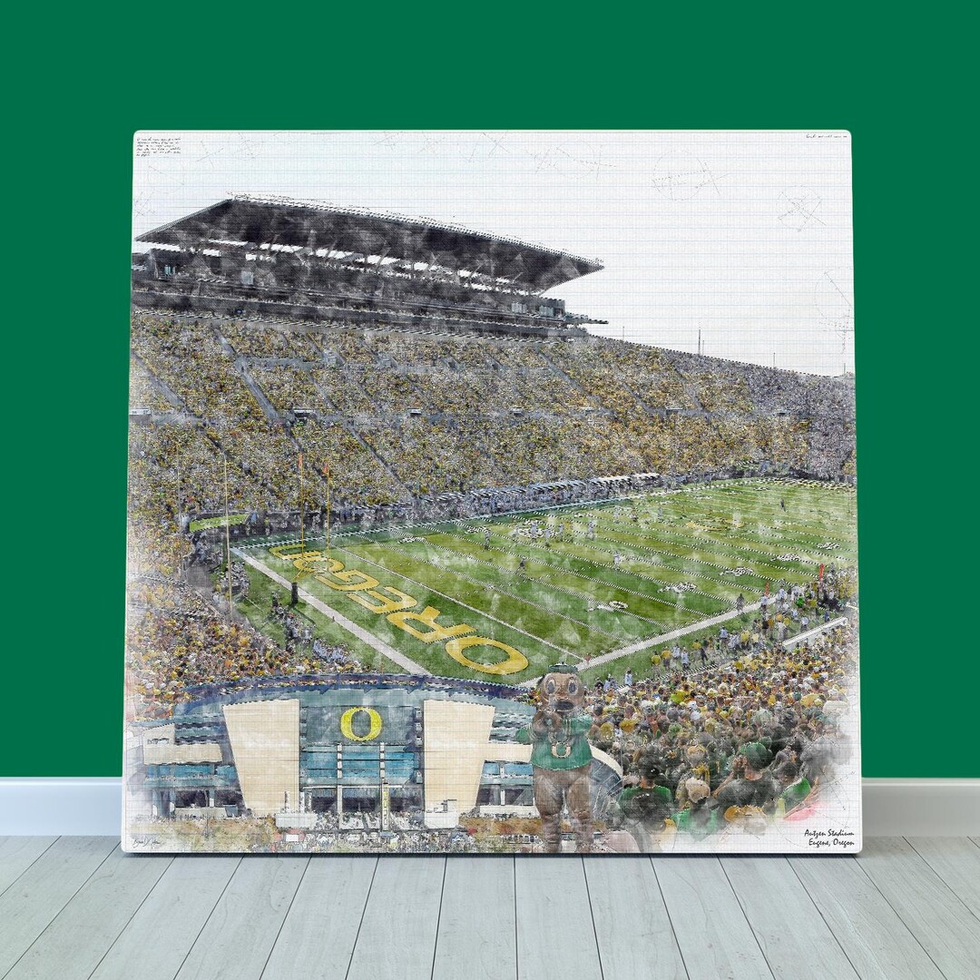 Autzen Stadium Print / Canvas Wall Art, Oregon Ducks College Football ...