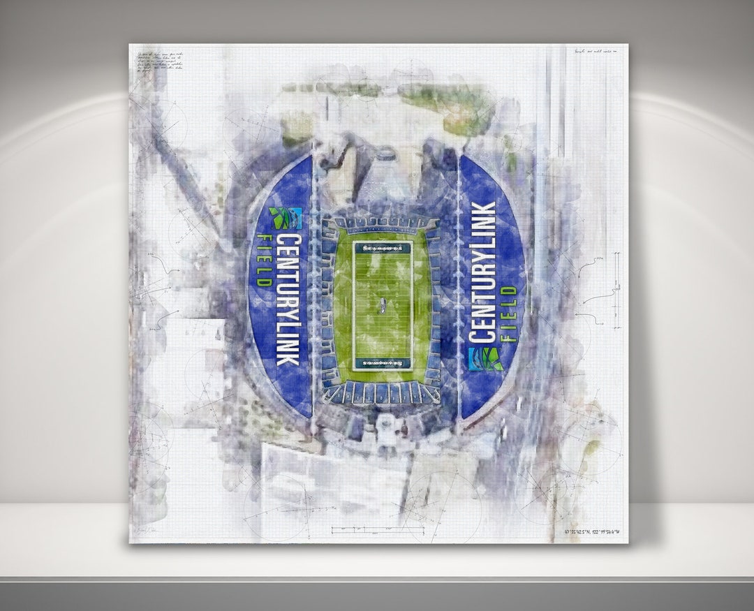 Centurylink Field Aerial Map Canvas / Print, Seattle Seahawks Football ...