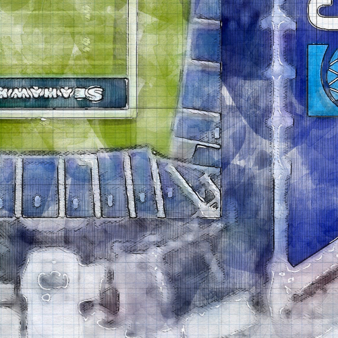 Centurylink Field Aerial Map Canvas / Print Print Seattle - Etsy