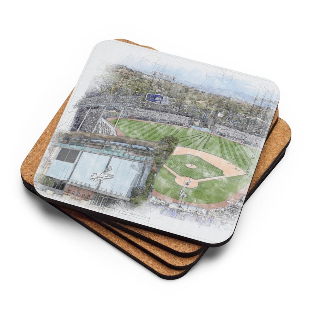 Dodger Stadium High Gloss Coated, Cork-backed Drink Coaster, Los ...