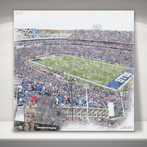 Highmark Stadium Print / Canvas Wall Art, Artist Drawn Football Stadium ...