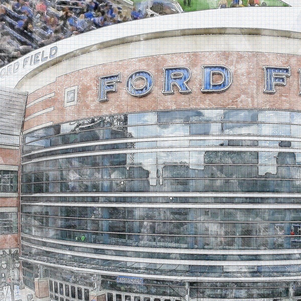 Ford Field Art Print: Detroit Lions Football Stadium Wall Art - Etsy