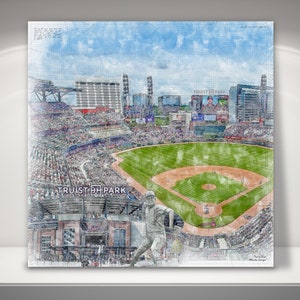 Atlanta Braves Suntrust Park Baseball Stadium Print Truist - Etsy