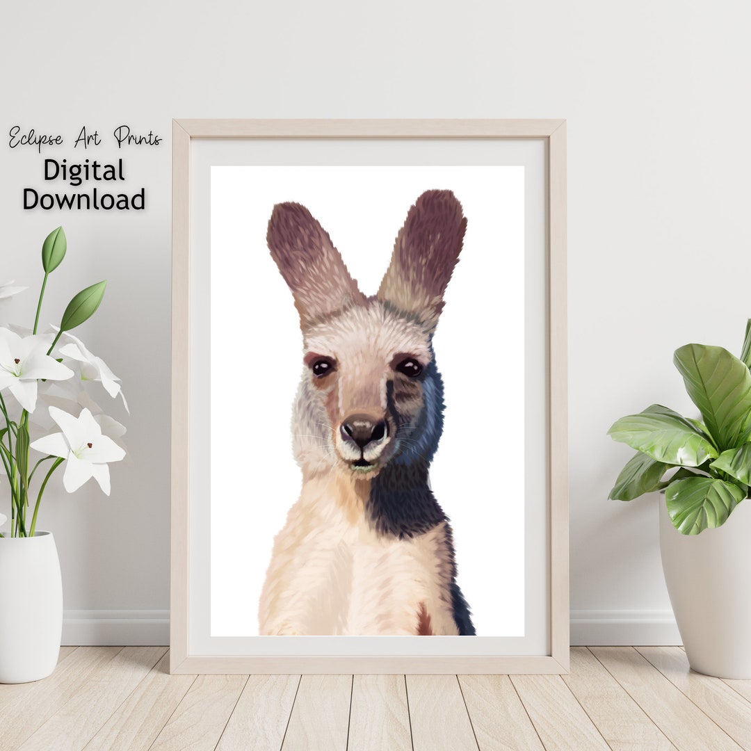 Kangaroo Print, Kangaroo Poster, Kangaroo Art, Nursery Art, Nursery ...