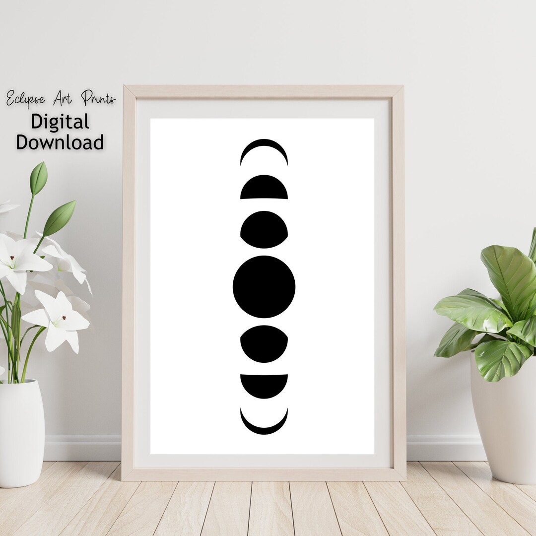 Moon Phases Poster Print • Outer Space Art Decor • Printable Wall Art ...
