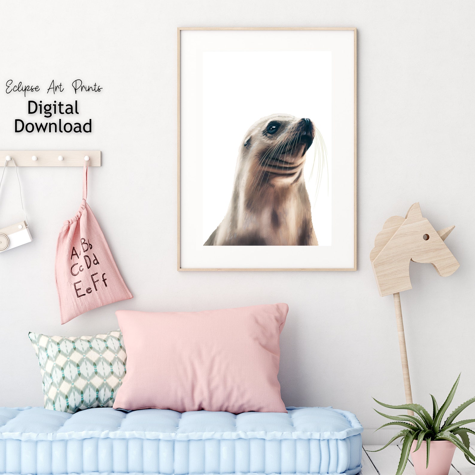 Seal Print Seal Portrait Art Seal Wall Art Seal Poster - Etsy