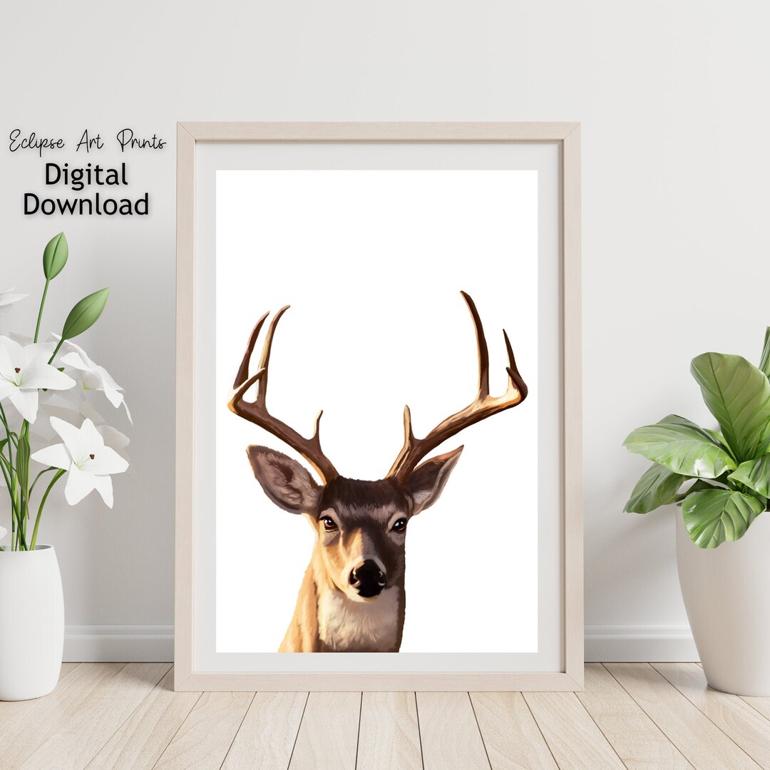 Deer Antlers Print, Deer Poster, Deer Art, Kid's Room Art, Nursery Art ...