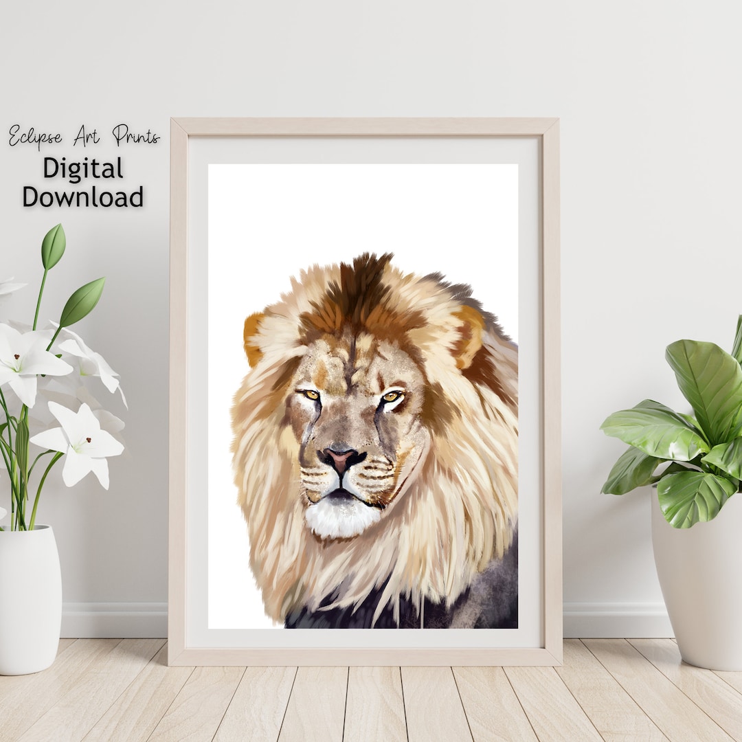 Lion Print, Lion Poster, Lion Art, Nursery Art, Nursery Decor, Kid's ...