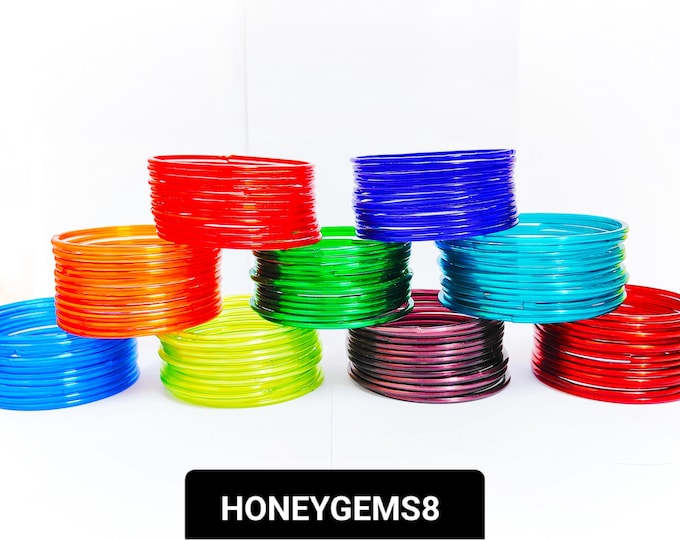 108 Bangles 12 Pieces Each Color of All 9 Color Plain Bangles Glass ...