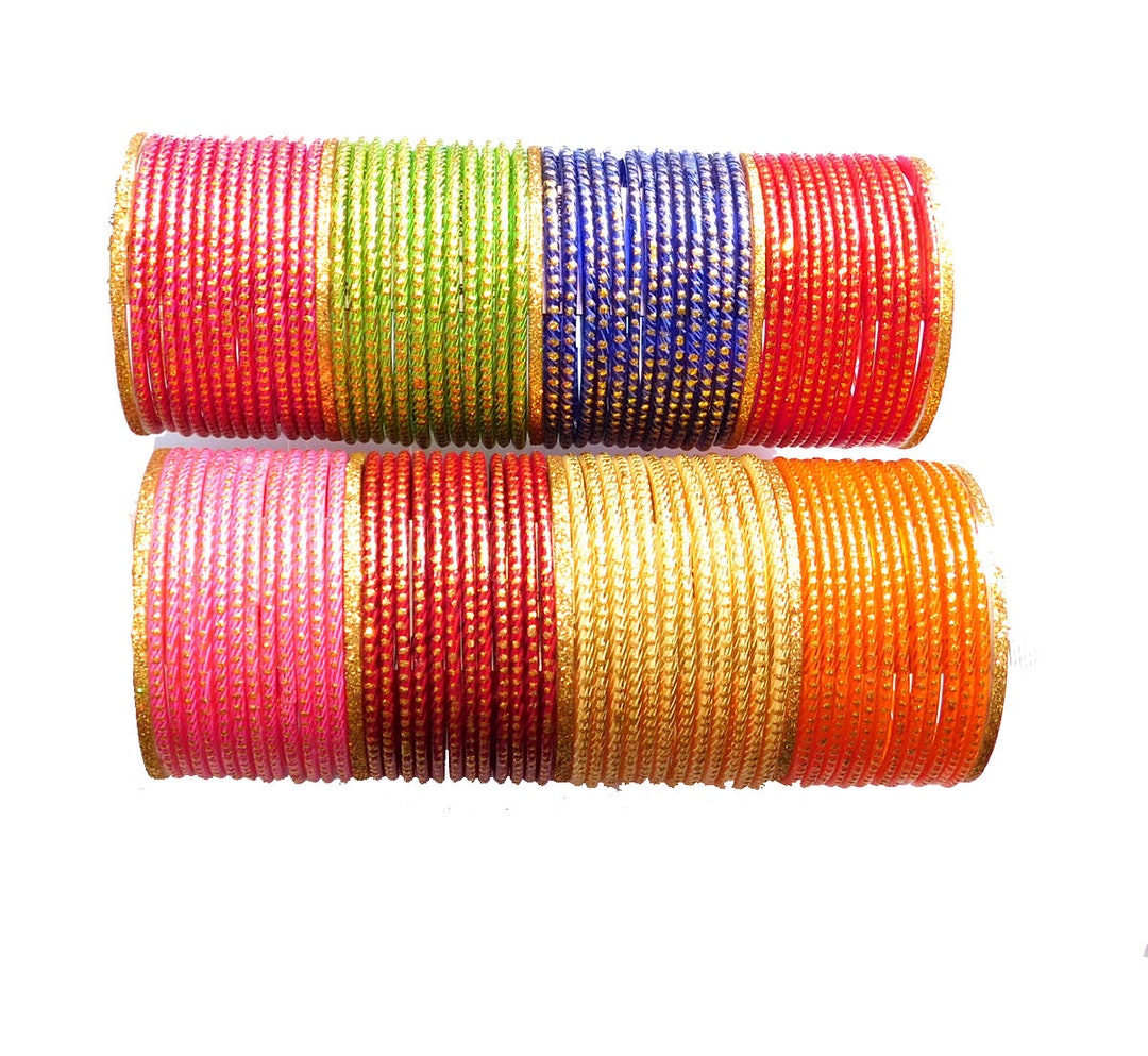 96 Bangles 8 Multi Color Bangles 12 Pieces Each Color of All 8 Color ...