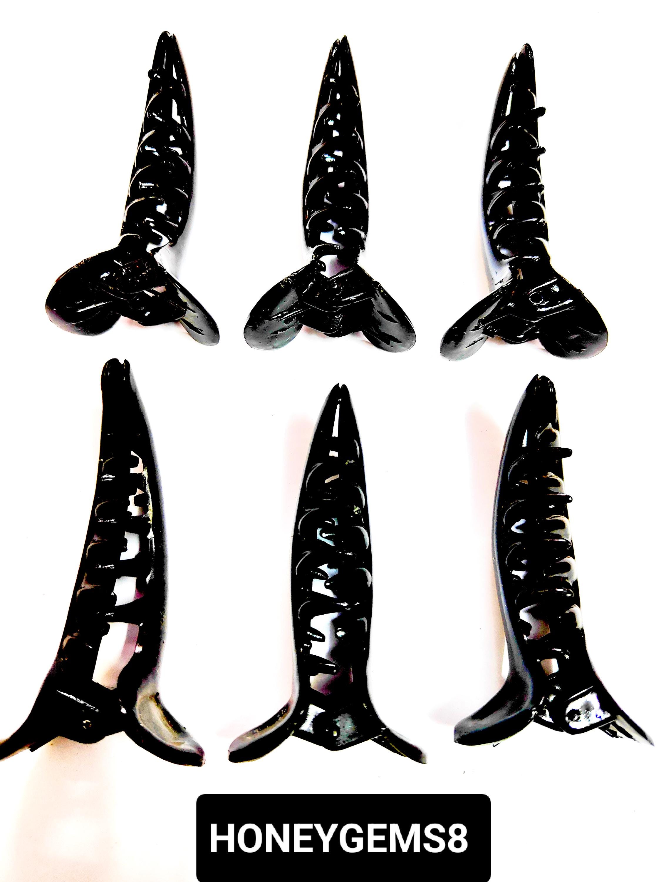 Black Banana Clip Acrylic Material Banana Mirchi Hair Clips for Women ...