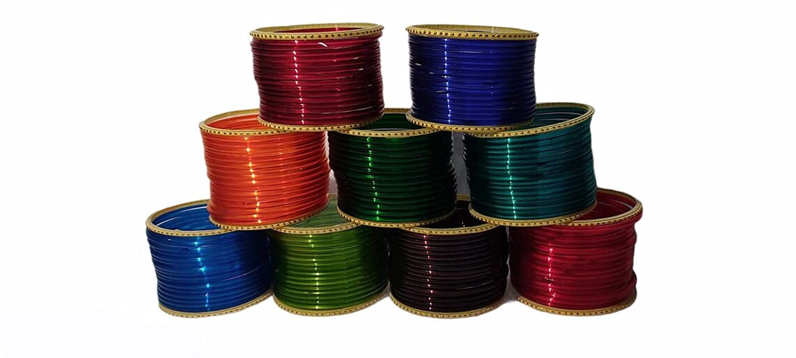 108 Bangles 12 Pieces Each Color of All 9 Color Plain Bangles - Etsy