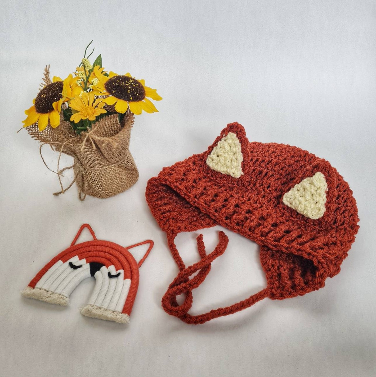 Fitted Fox Bonnet animal bonnet fox bonnet crochet bonnet | Etsy