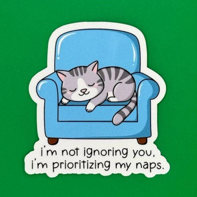 Cute Cat Sticker, Aesthetic Sticker, Waterproof Vinyl Sticker ...