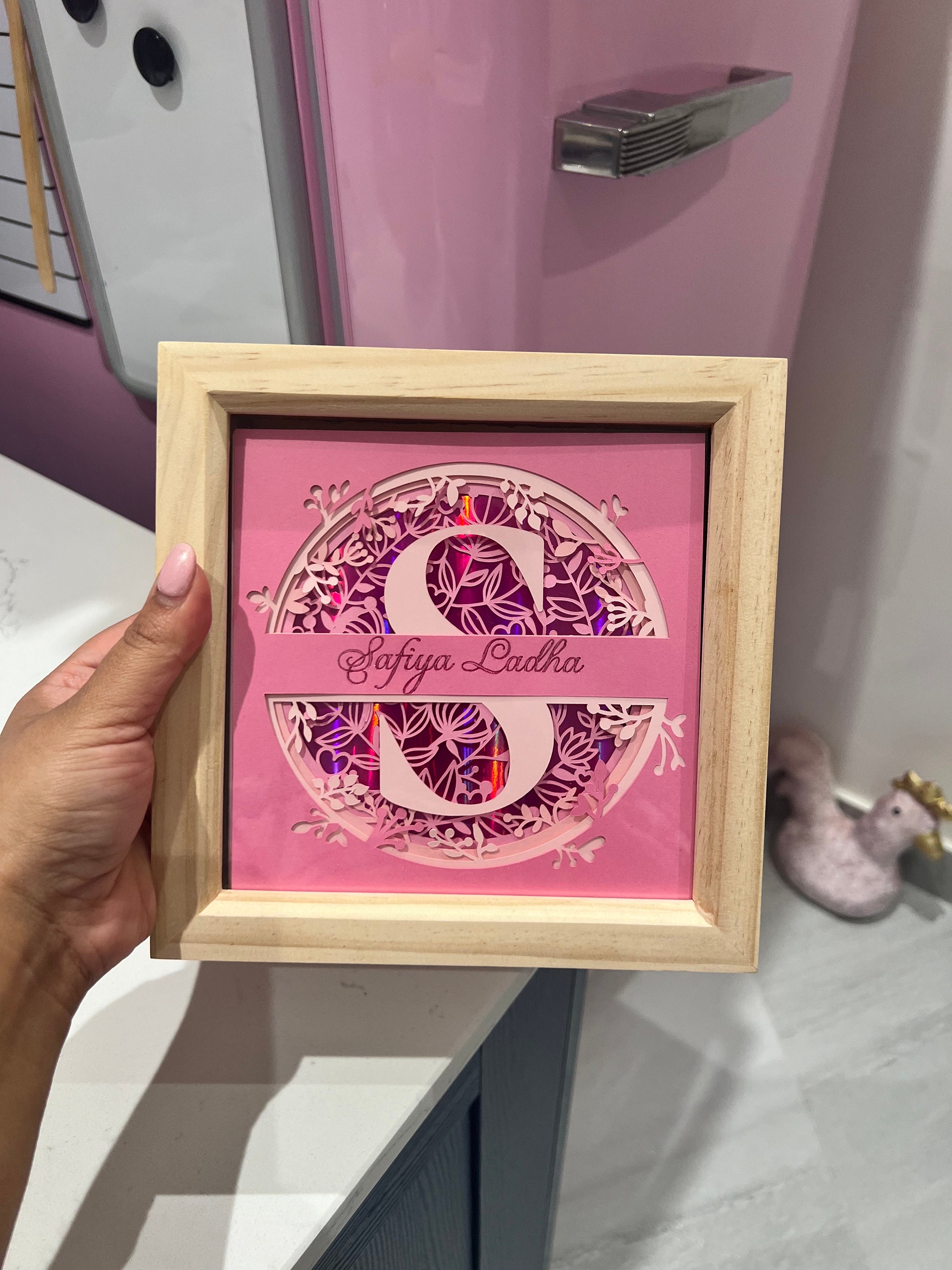 Monogram Shadow Box, Mongramed Personalized Shadow Box, Elegant Name ...