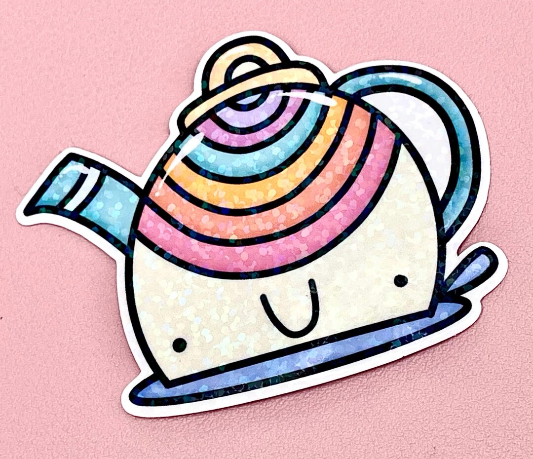 Cute Teapot Sticker, Aesthetic Sticker, Fantasy Vinyl Sticker ...