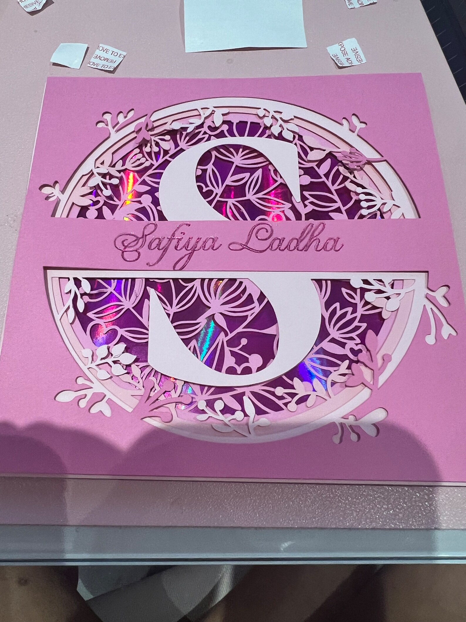 Monogram Shadow Box, Mongramed Personalized Shadow Box, Elegant Name ...