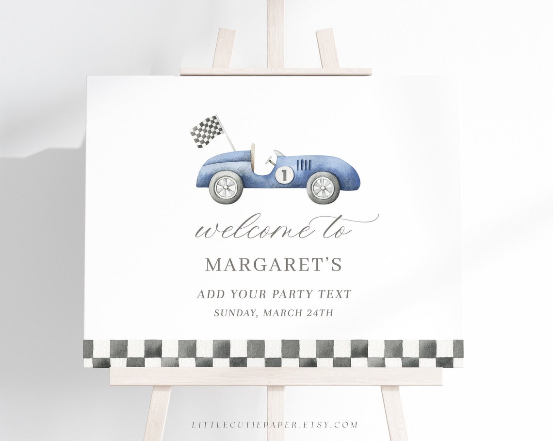 Editable Race Car Welcome Sign Template, Vinyl Banner, Welcome Backdrop ...