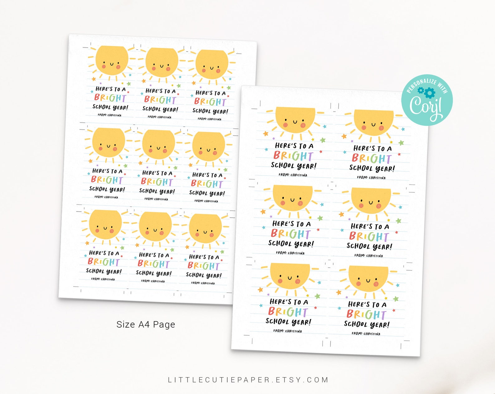Editable Here's to a Bright School Year Tag, First Day School Tag ...