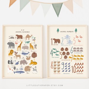 Animal Alphabet and Numbers Poster Digital Download, Abc Chart and ...