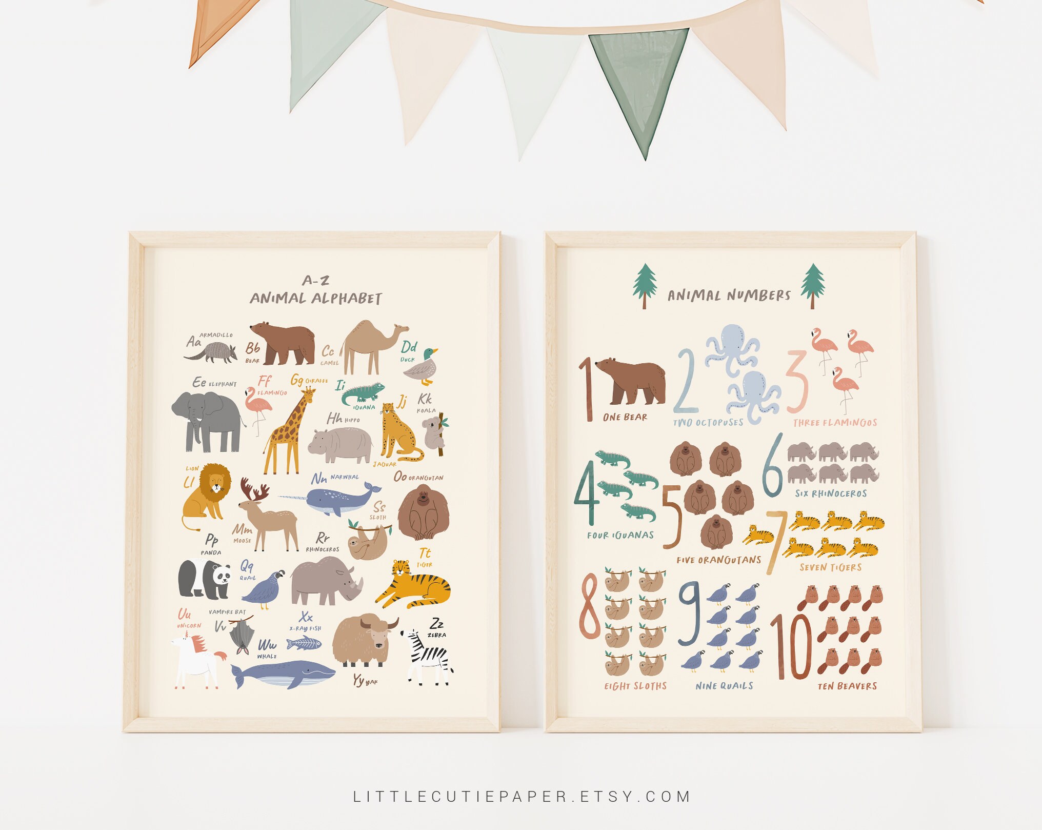 Animal Alphabet and Numbers Poster Digital Download, Abc Chart and ...