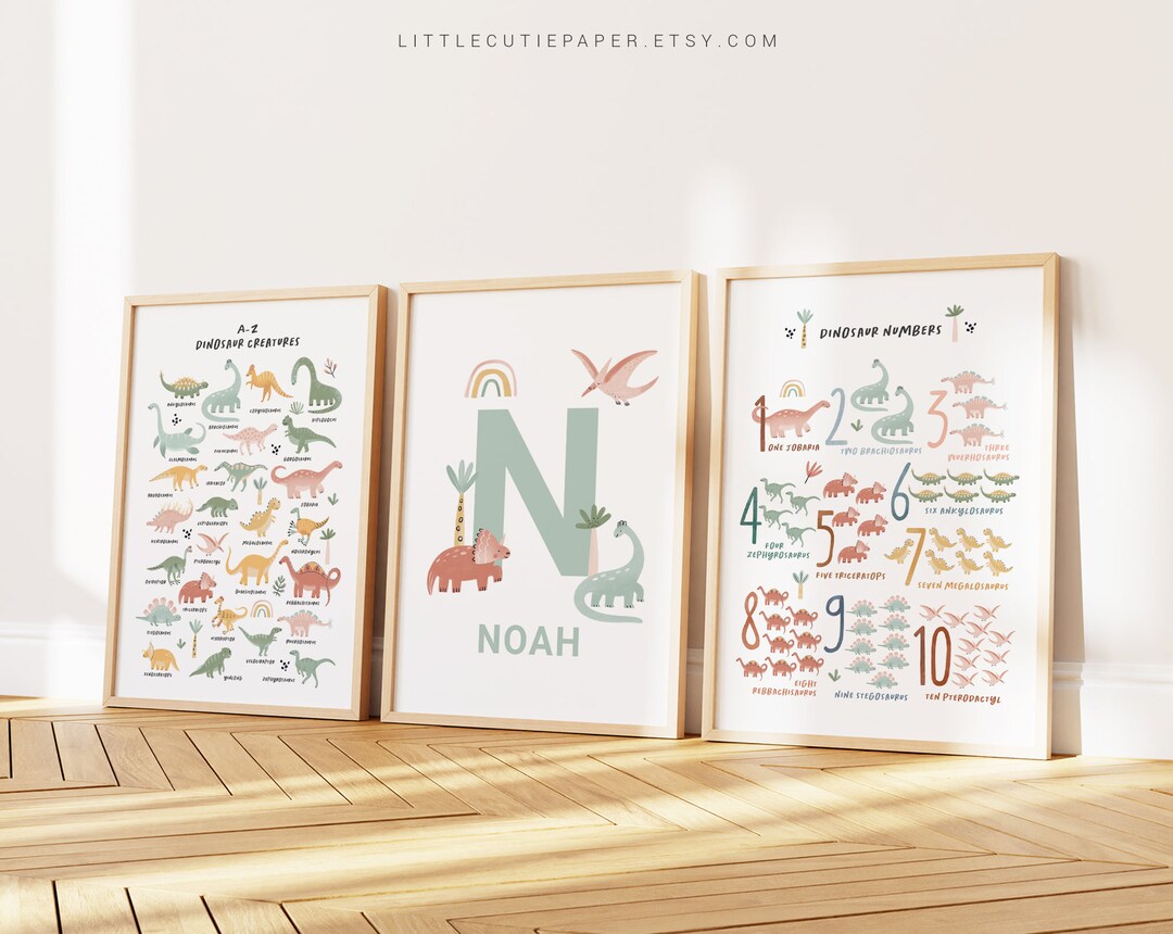 Editable Personalized Name, Dinosaur Alphabet and Dinosaur Number ...