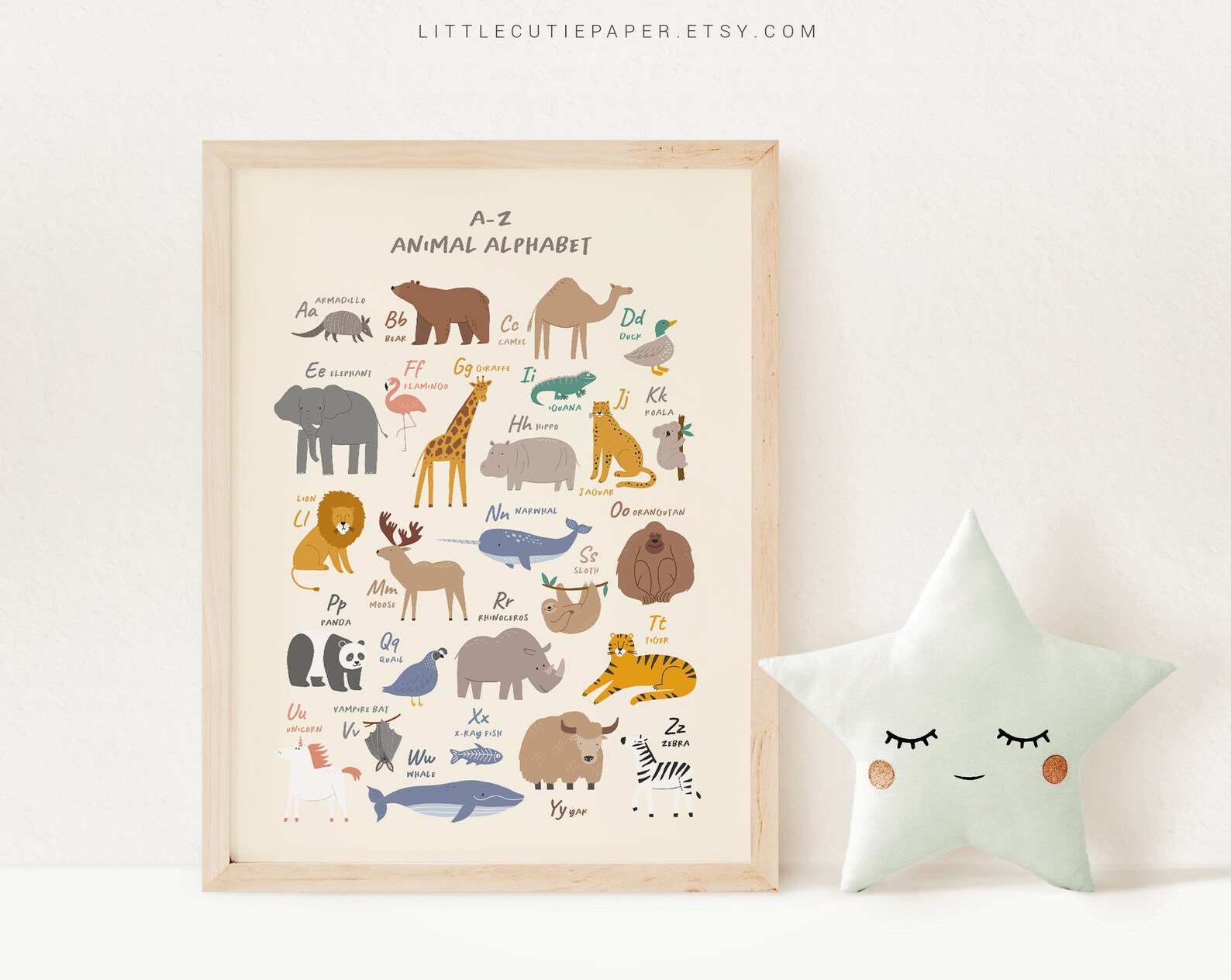 Animal Alphabet Printable Poster, Alphabet Animals, Abc Chart, Animal ...