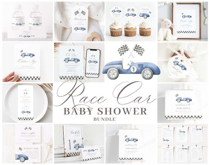 Toy Race Car - Nearing the Finish Line Baby Shower Set- Cookie Cutters ...