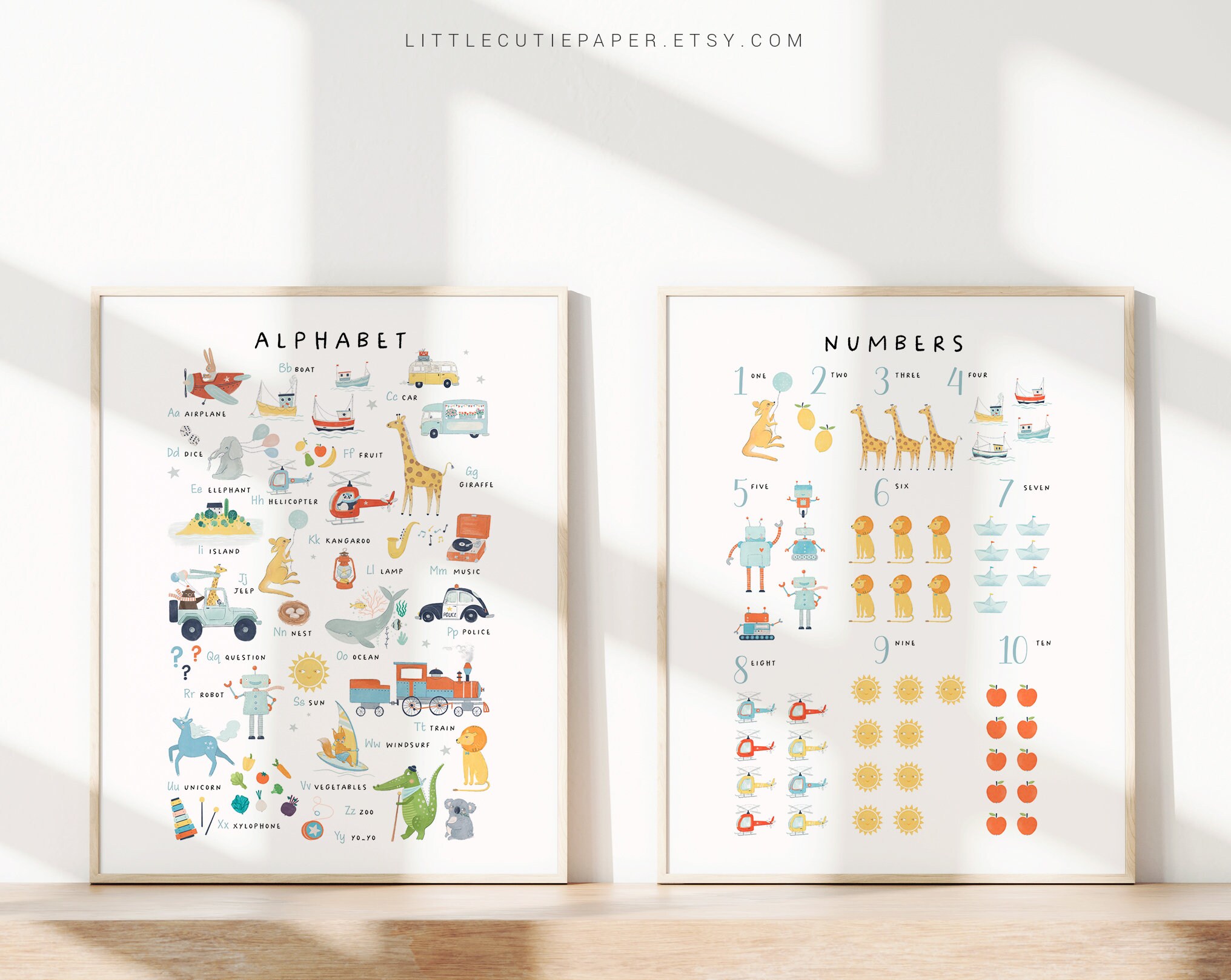 Alphabet and Numbers Poster Digital Download Alphabet Chart - Etsy