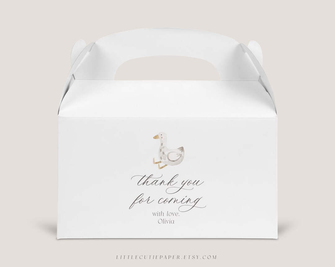 Editable Duck Gable Box Label Template, Duck First Birthday Box Label ...
