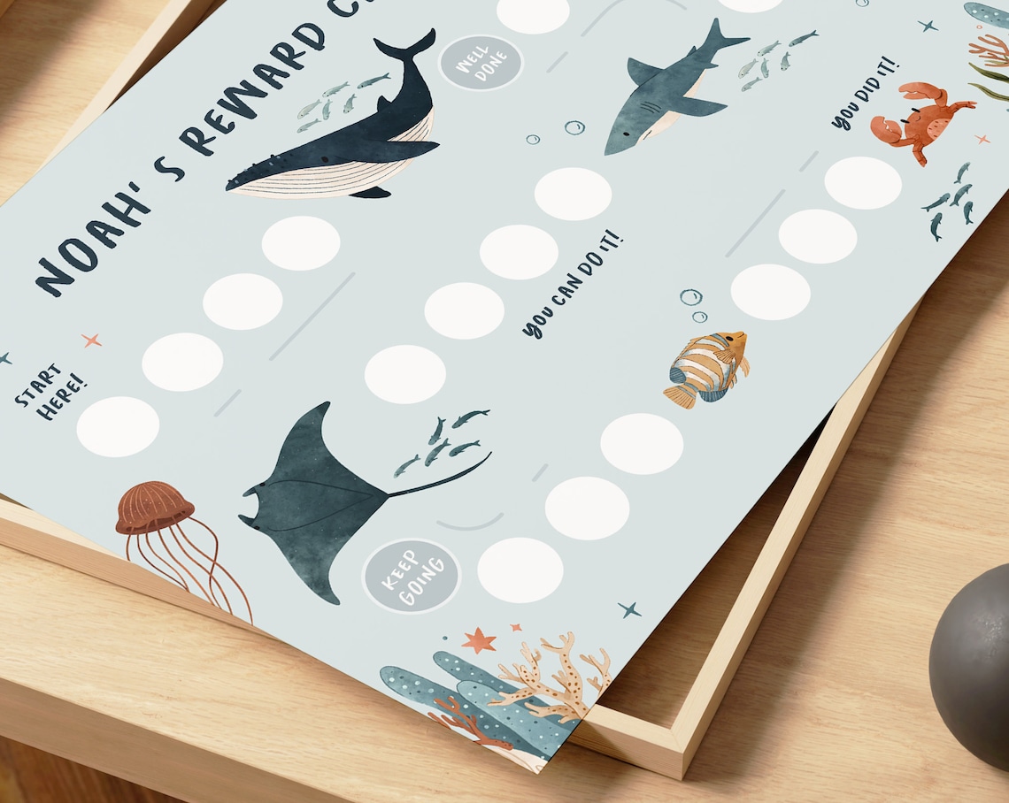 Editable Ocean Reward Chart, You Can Do It Chart, Under the Sea Boy ...