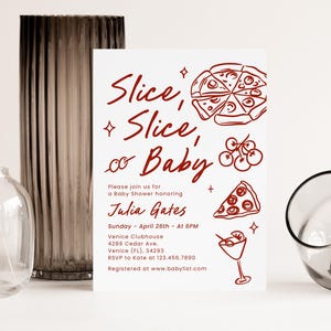 Editable Slice Slice Baby Shower Invitation, Pizza Baby Shower ...
