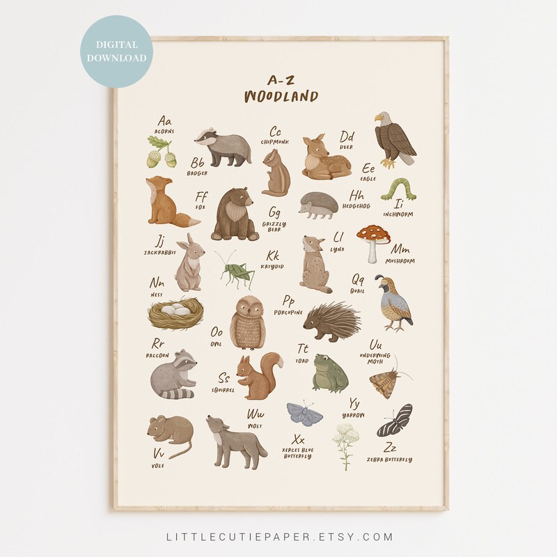 Woodland Alphabet - Etsy