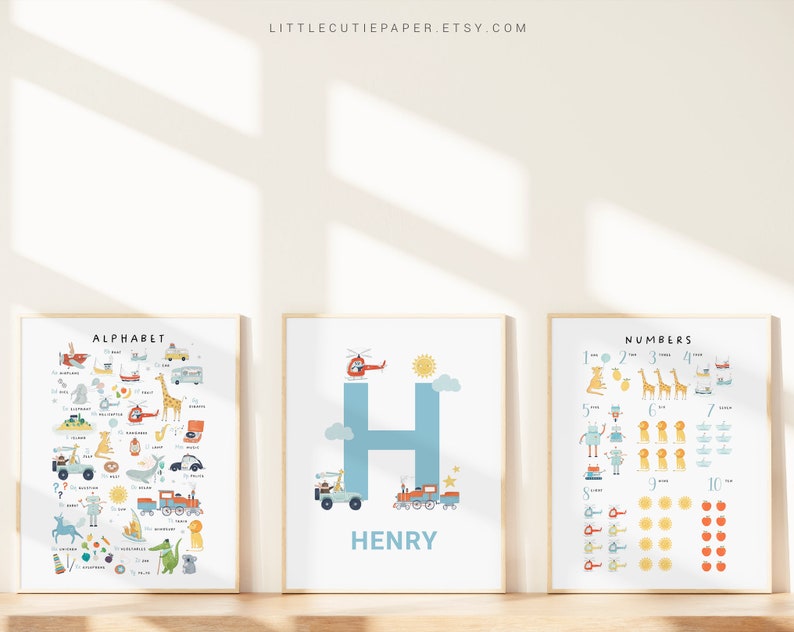 Editable Personalized Name, Alphabet and Numbers, Alphabet Chart and ...
