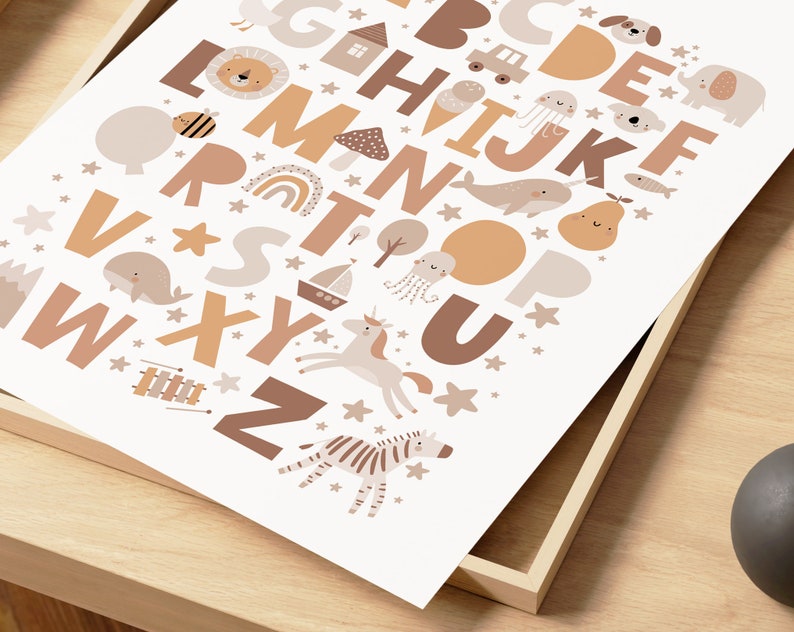 Boho Alphabet Print Digital Download, Boho Alphabet Poster, Boho ...