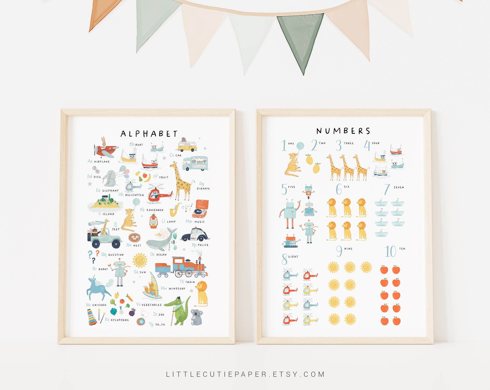 Alphabet and Numbers Poster Digital Download Alphabet Chart - Etsy