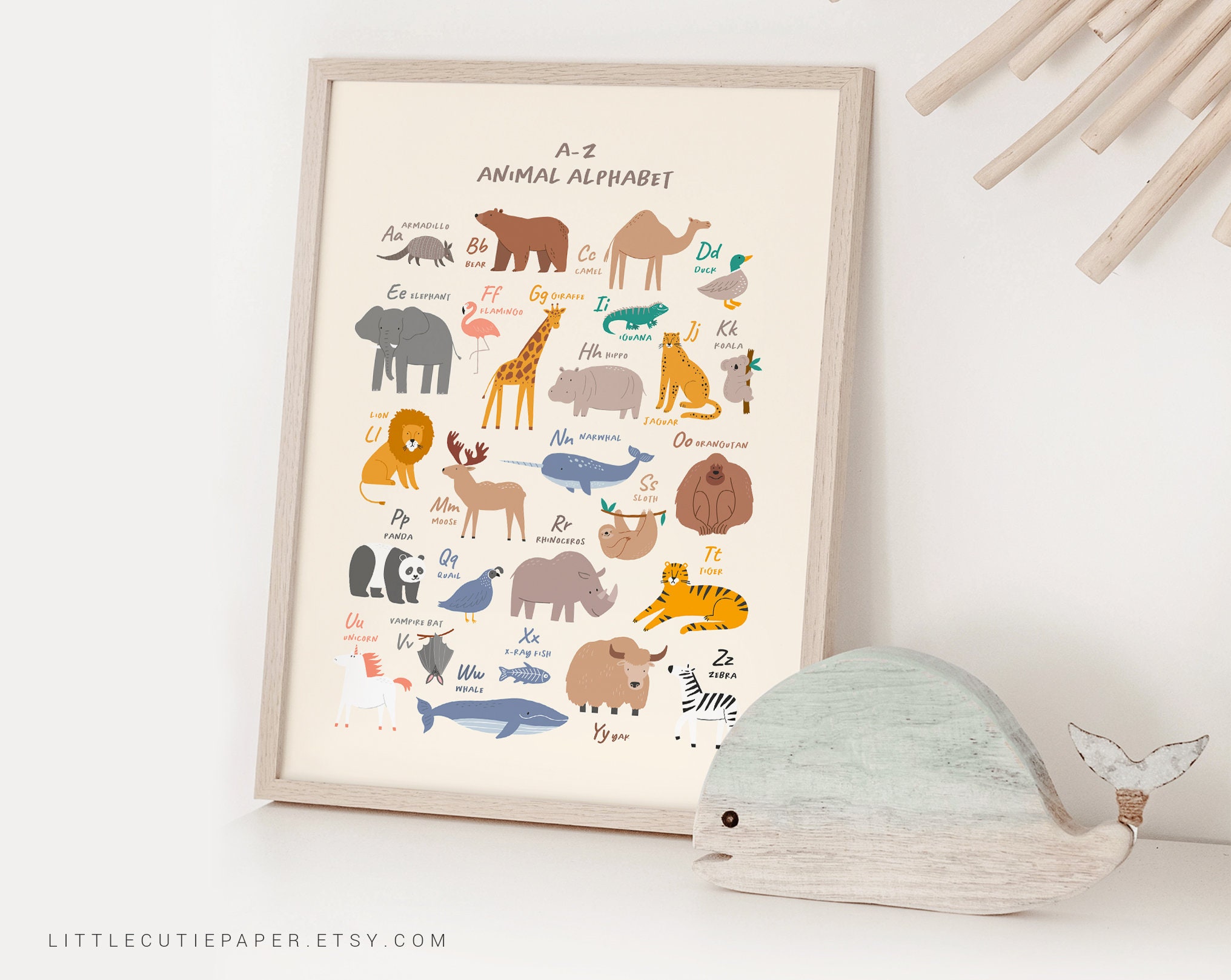Animal Alphabet Printable Poster, Alphabet Animals, Abc Chart, Animal ...