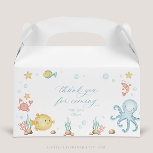 Editable Under the Sea Gable Box Label Template (digital Download) 2004 ...