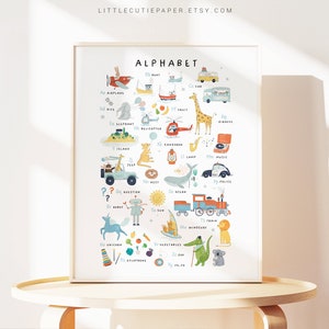 ABC Poster for Kids Digital Download, Kid Alphabet Poster, ABC Poster ...